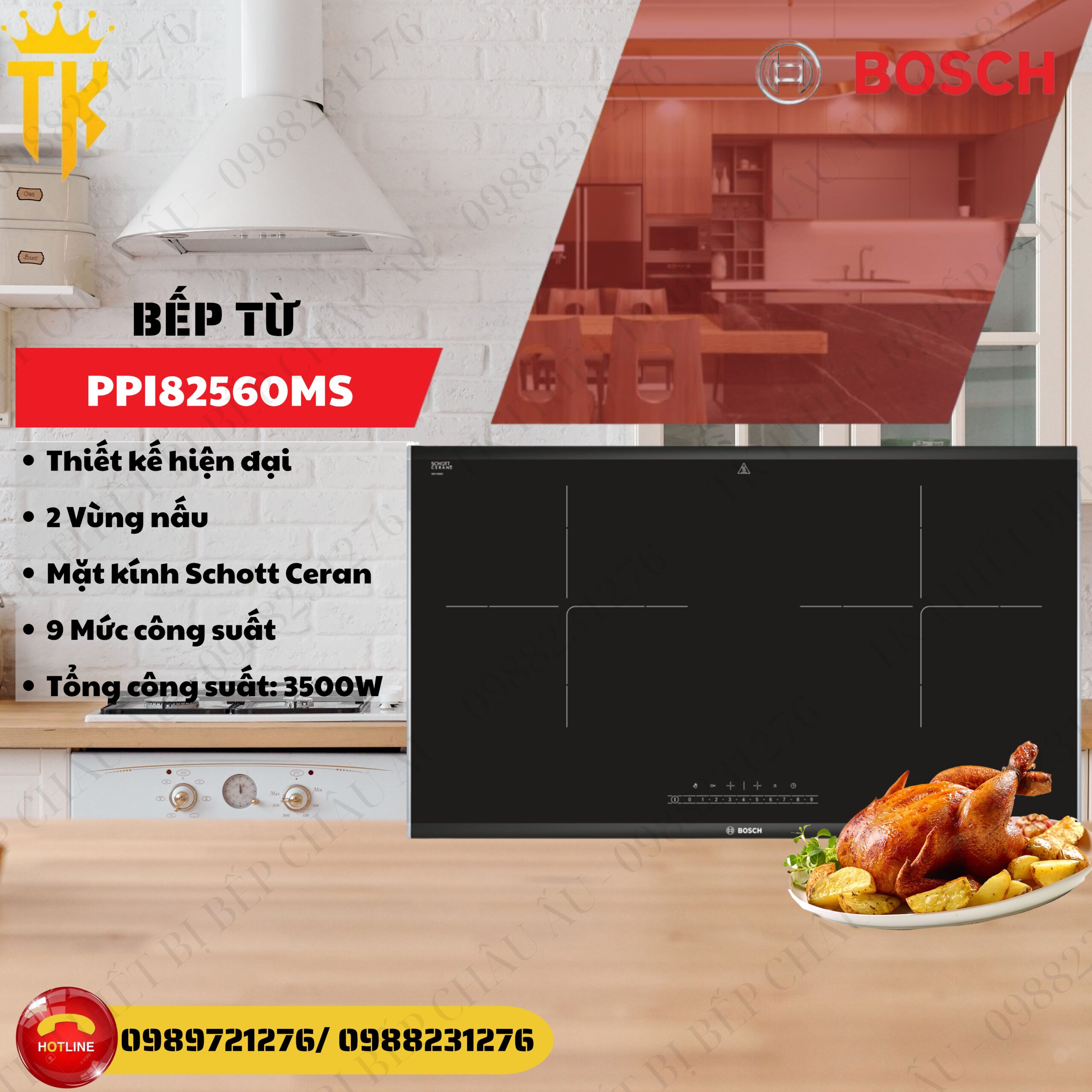 Bếp từ Bosch PPI82560MS Serie 8 – TK Thiết Bị Bếp Châu Âu