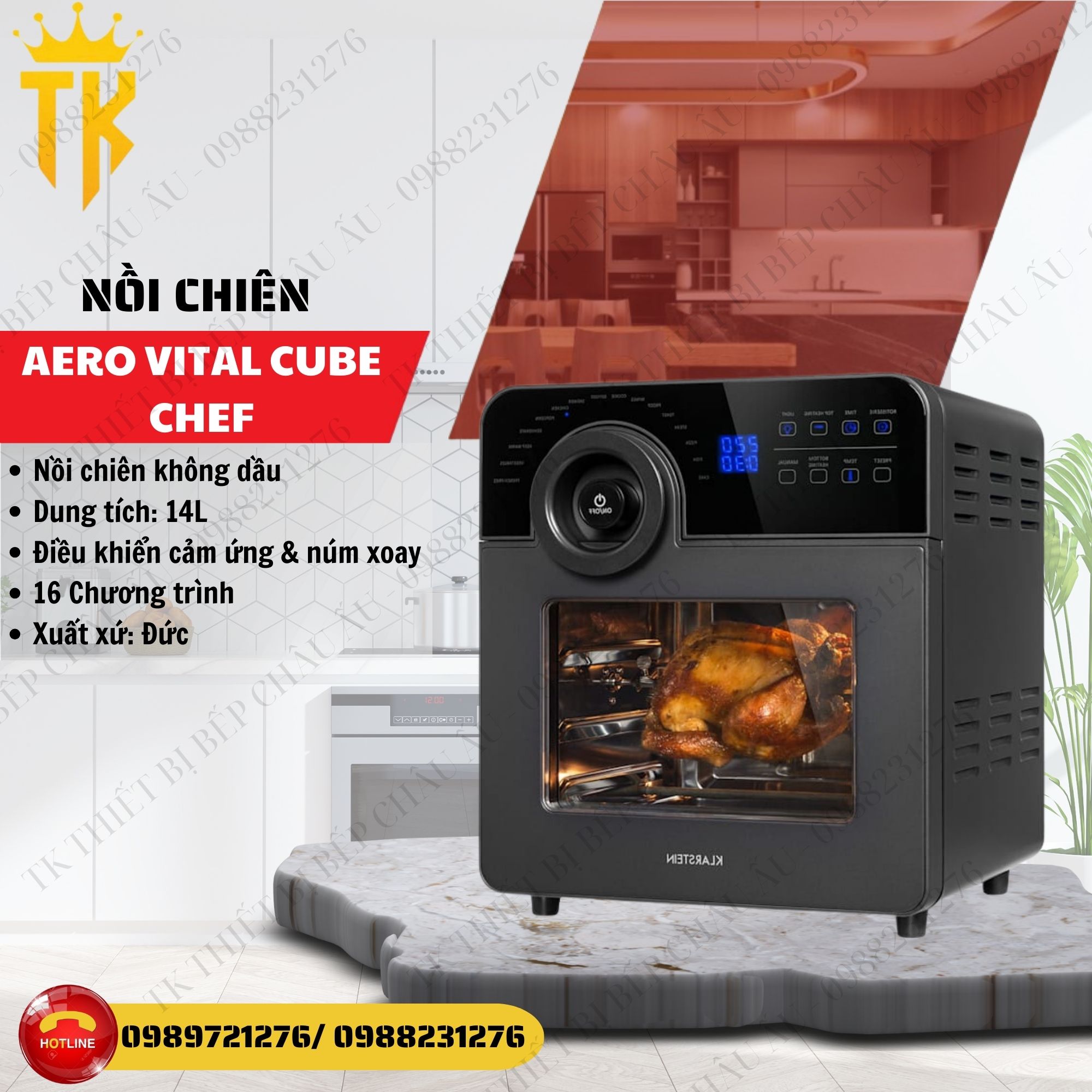 Nồi chiên không dầu KLARSTEIN AERO VITAL CUBE CHEF 14L – TK Thiết Bị ...