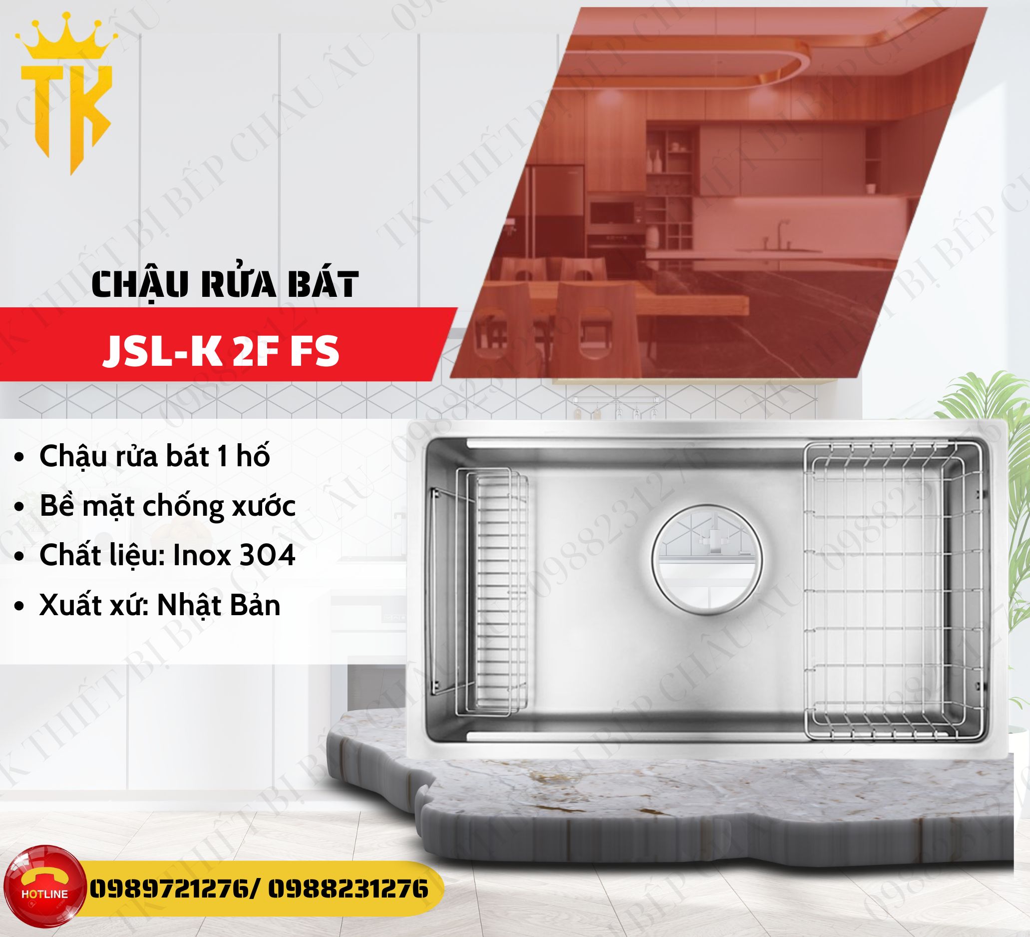 Chậu rửa bát Shigeru JSL-K-2F FS – TK Thiết Bị Bếp Châu Âu